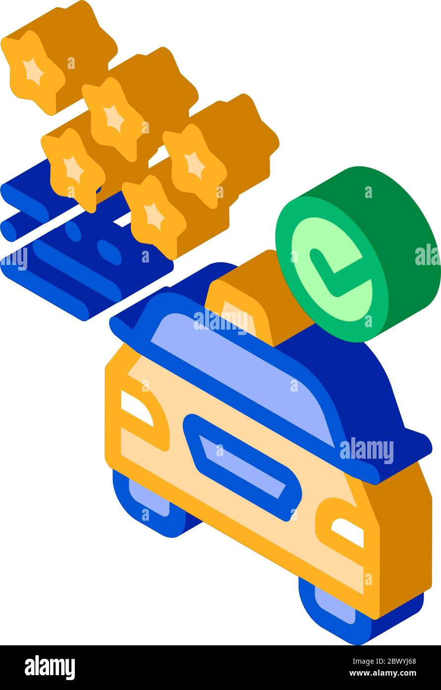 Taxi Service Rating Online isometric icon vector illustration Stock ...