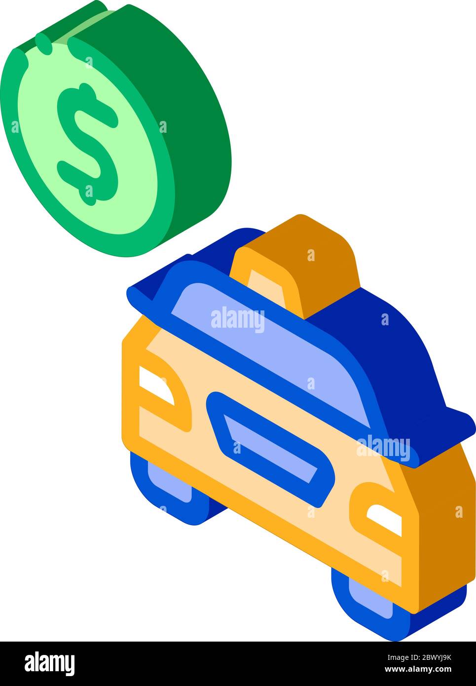 Human Hitch-Hiking Online Taxi isometric icon vector illustration Stock ...