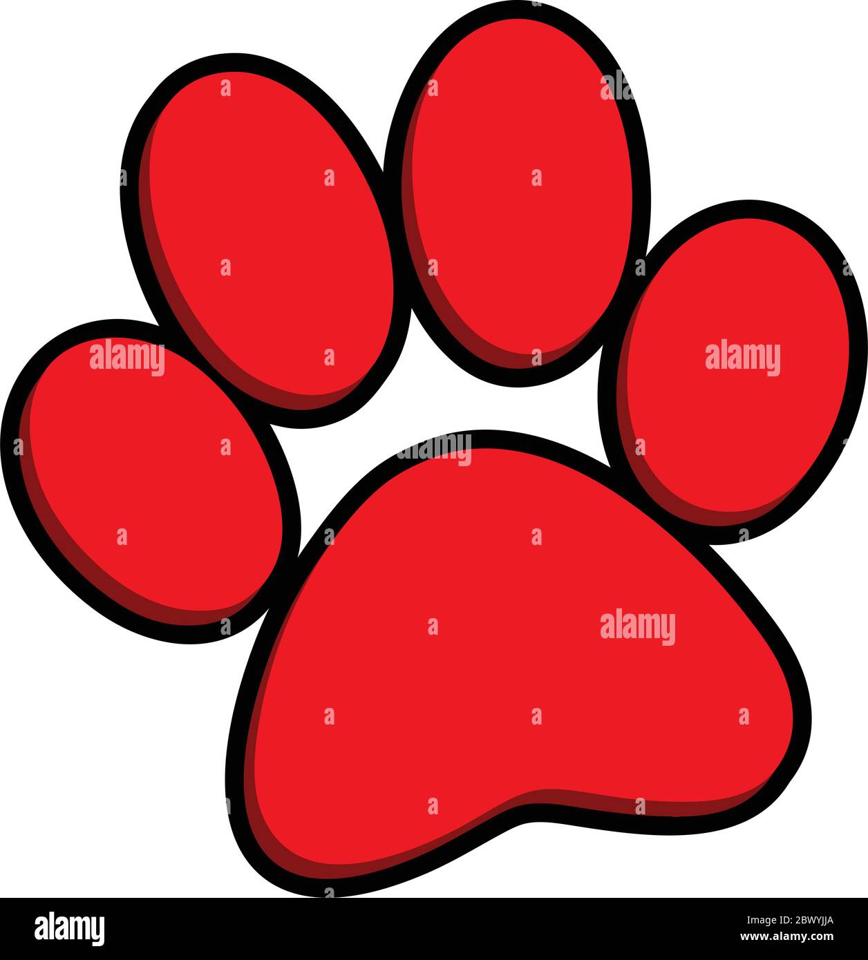Red Panther Paw Black Background