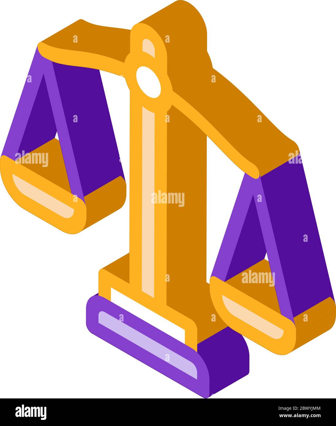 Scales Law And Judgement isometric icon vector illustration Stock ...