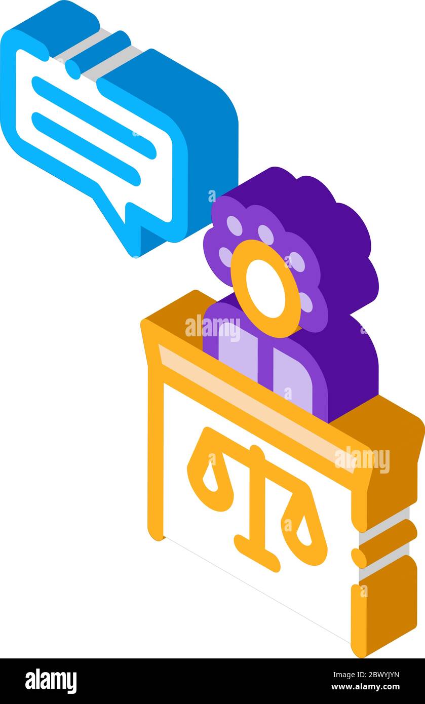 Female Witness Law And Judgement isometric icon vector illustration ...