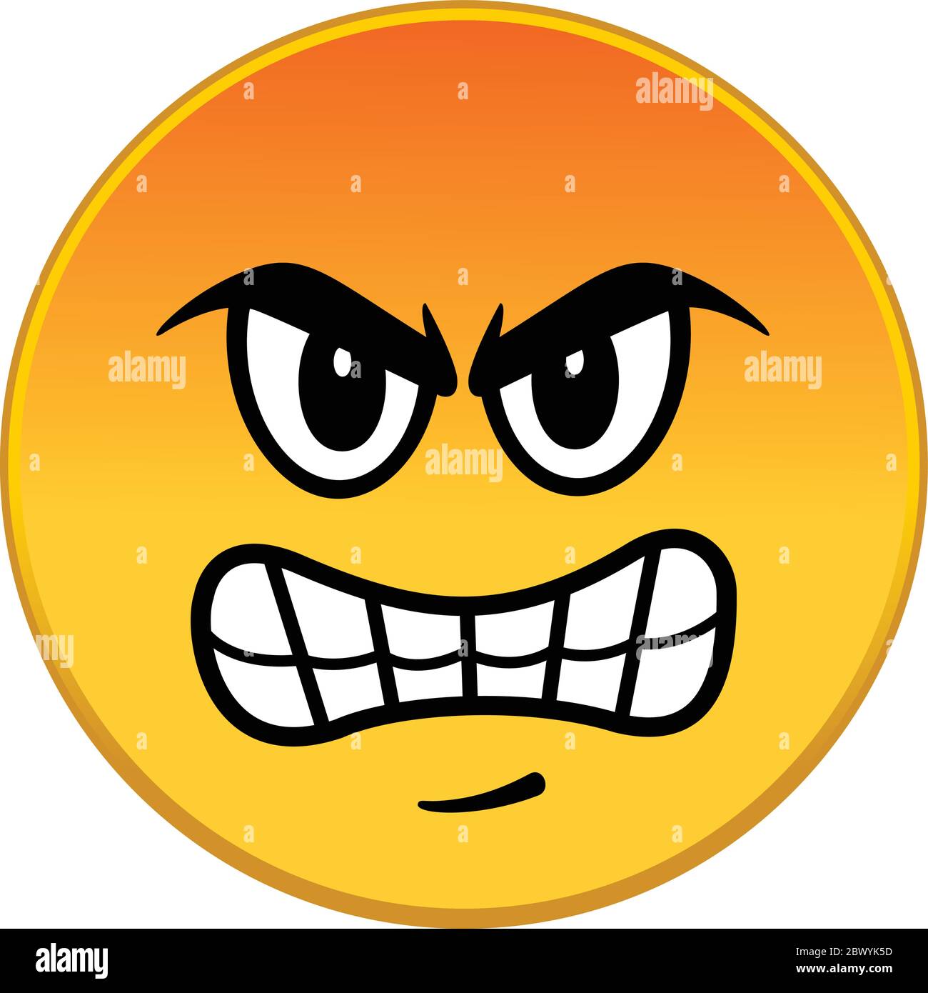 Angry Emoticon- A Cartoon Illustration of an Angry Emoticon Stock ...