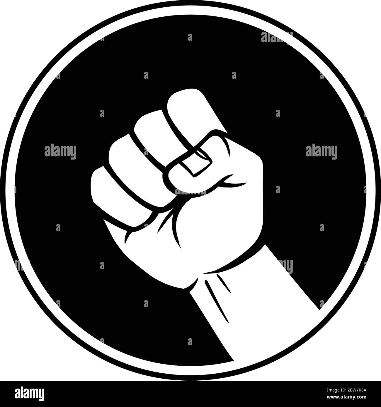 Angry Fist Insignia- An Illustration of an Angry Fist Insignia Stock ...