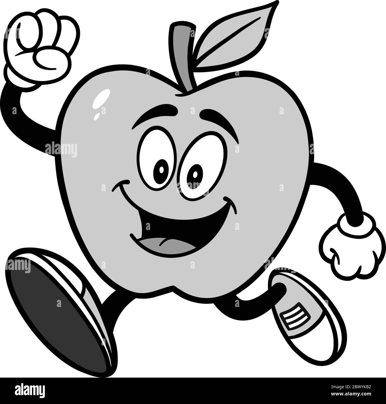 Apple Mascot Running - A cartoon illustration of an Apple Mascot ...