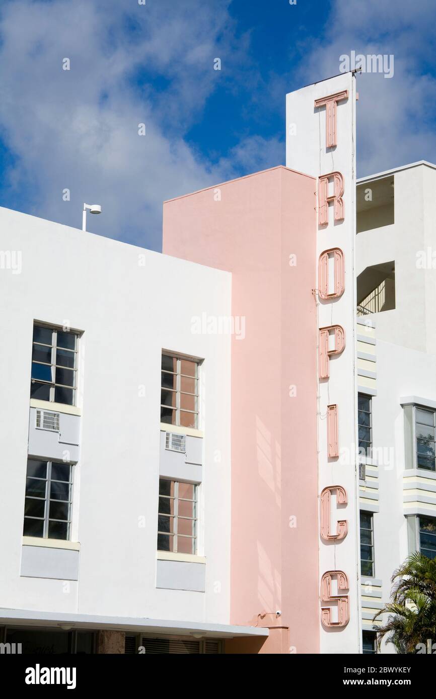 Tropics Hotel on Collins Avenue, South Beach, Miami Beach, Florida, USA ...