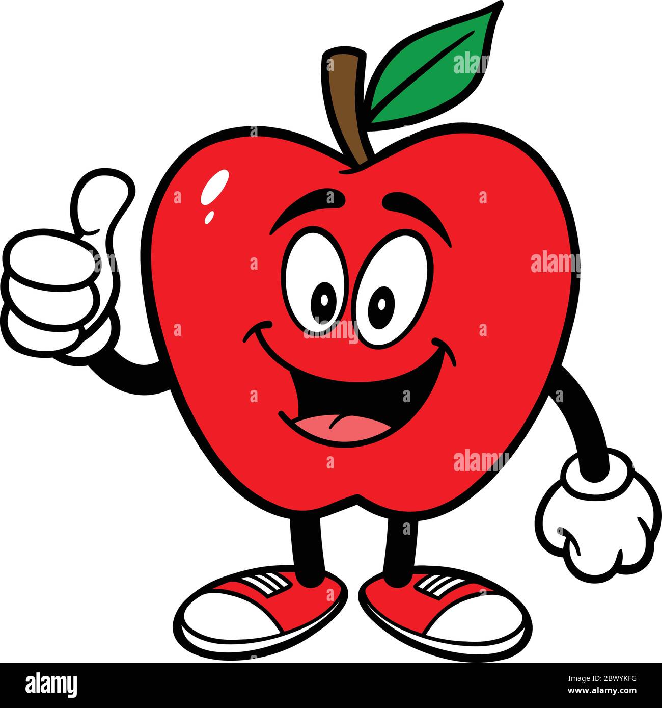 Apple Mascot with Thumbs Up - A cartoon illustration of an Apple Mascot ...