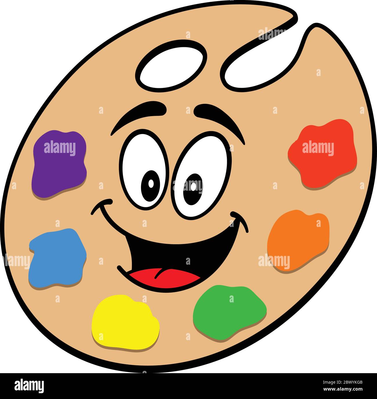 Art Palette Mascot - A cartoon illustration of an Art Palette Mascot ...