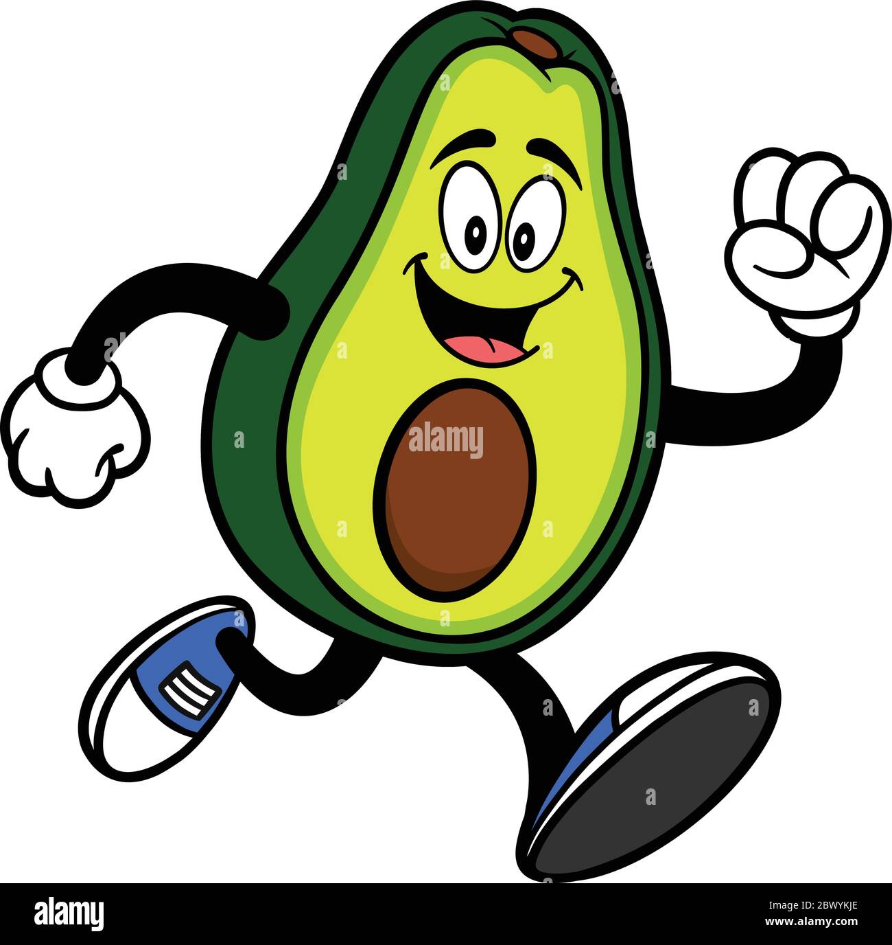 Avocado Mascot Running - A cartoon illustration of an Avocado Mascot ...