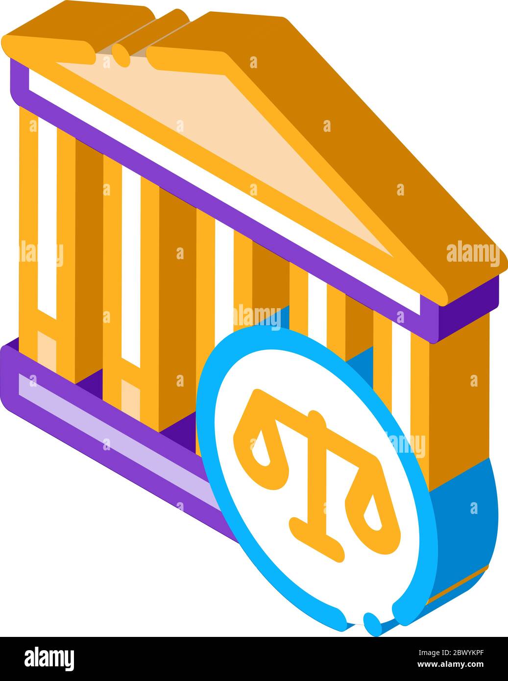 Courthouse Law And Judgement isometric icon vector illustration Stock ...