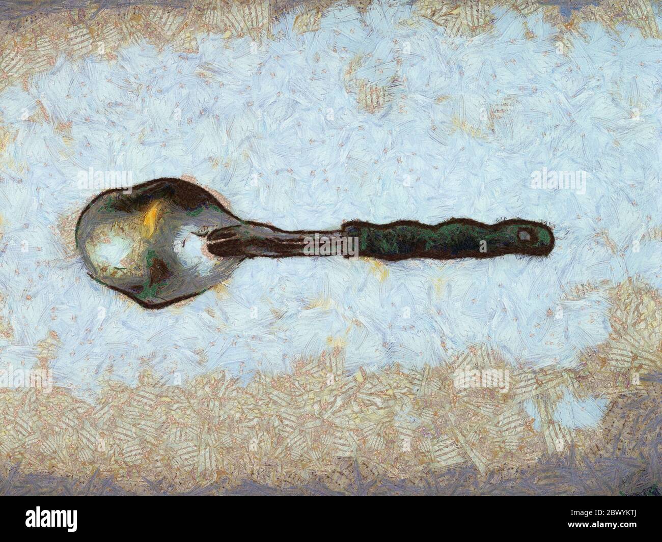 ladle Illustration creating Impressionist painting Stock Photo - Alamy