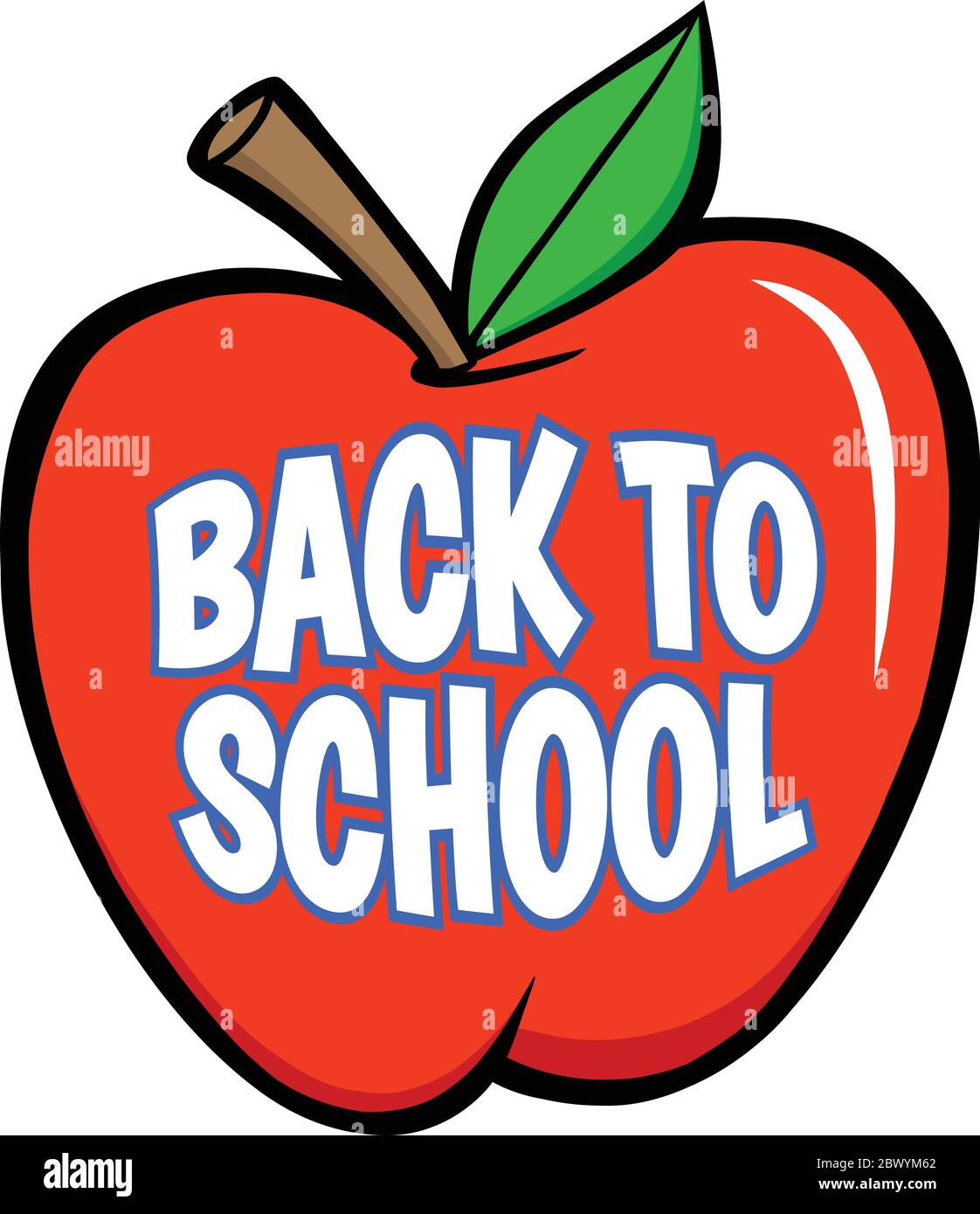 Back to School Apple- An Illustration of a Back to School Apple Stock ...