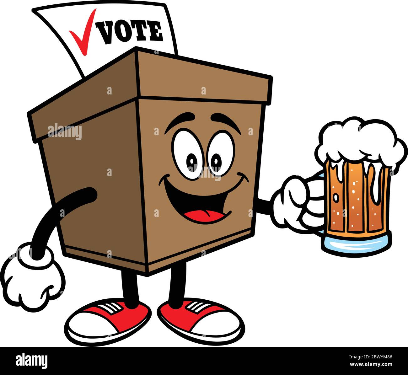Ballot Box Cartoon with Beer - An illustration of a Ballot Box Cartoon ...