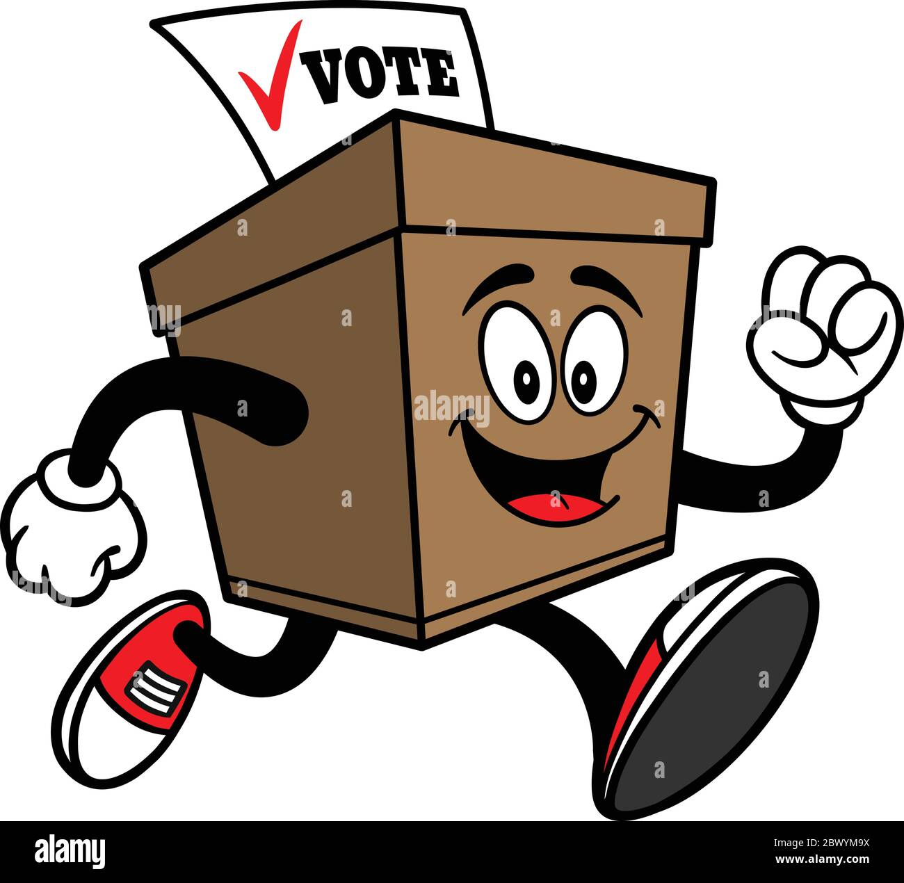 Ballot Box Cartoon Running - An illustration of a Ballot Box Cartoon ...