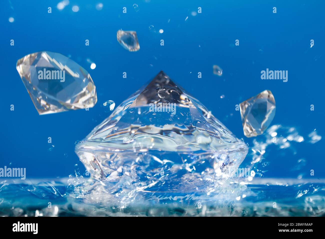 Falling Blue Diamonds Background