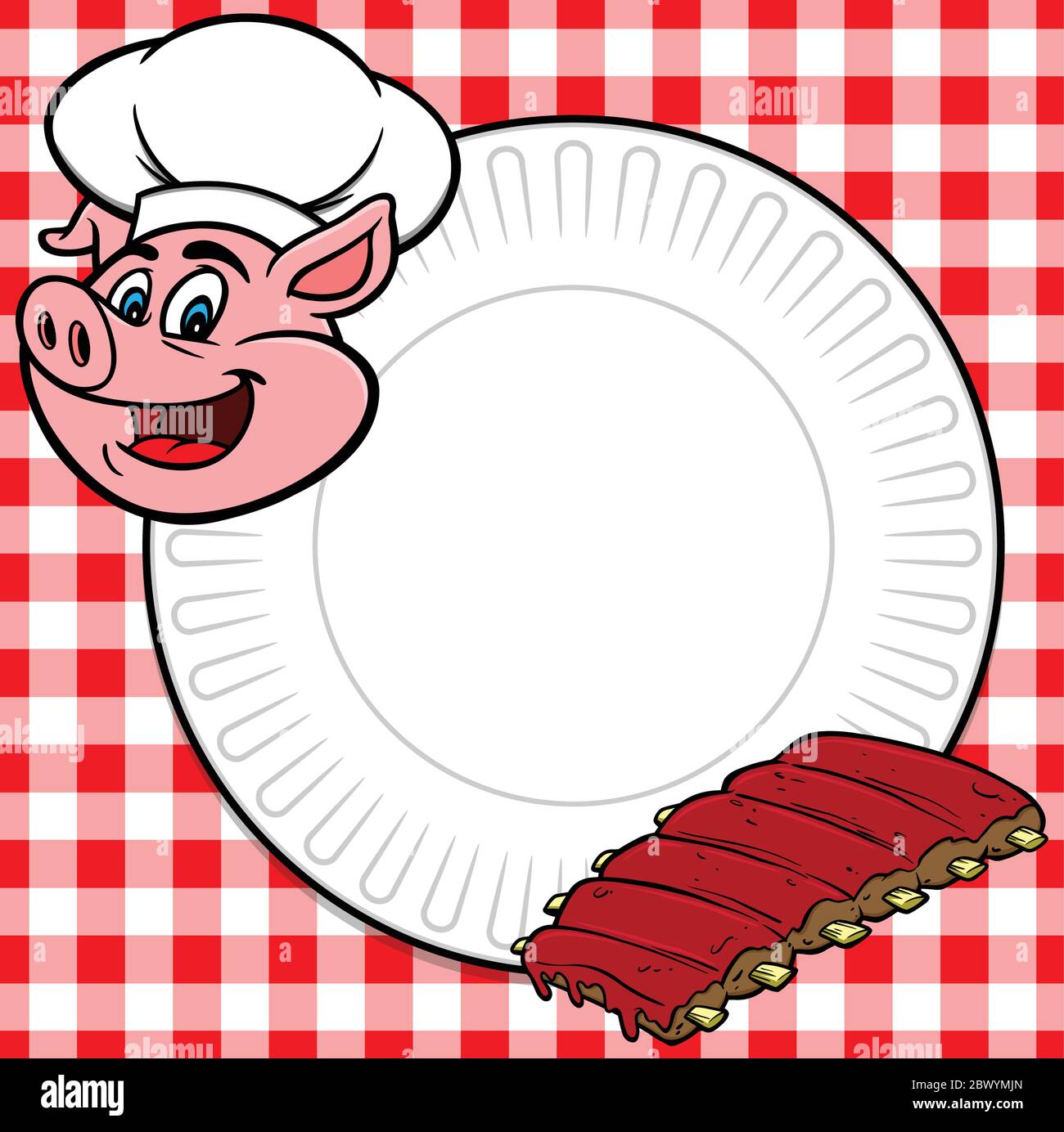 BBQ Chef Invite - A cartoon illustration of a BBQ Chef Invite Stock ...