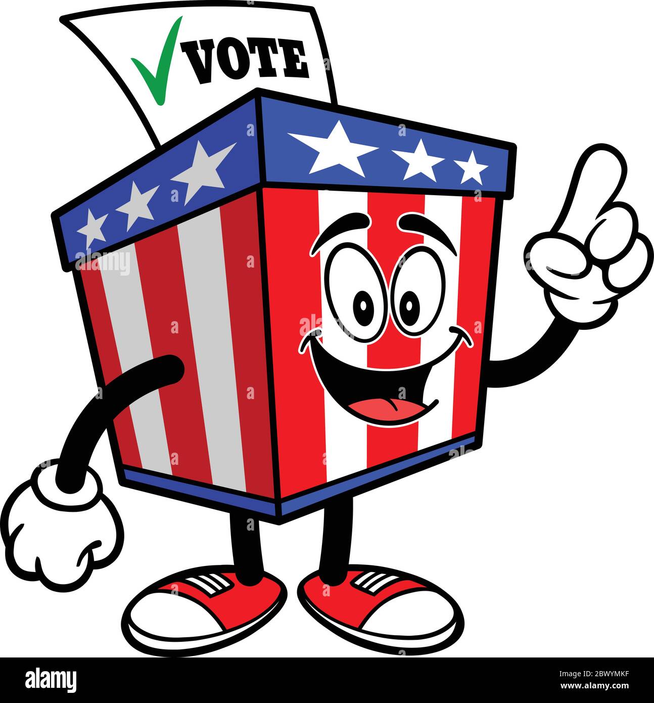 Ballot Box Mascot Talking - A cartoon illustration of a Ballot Box ...