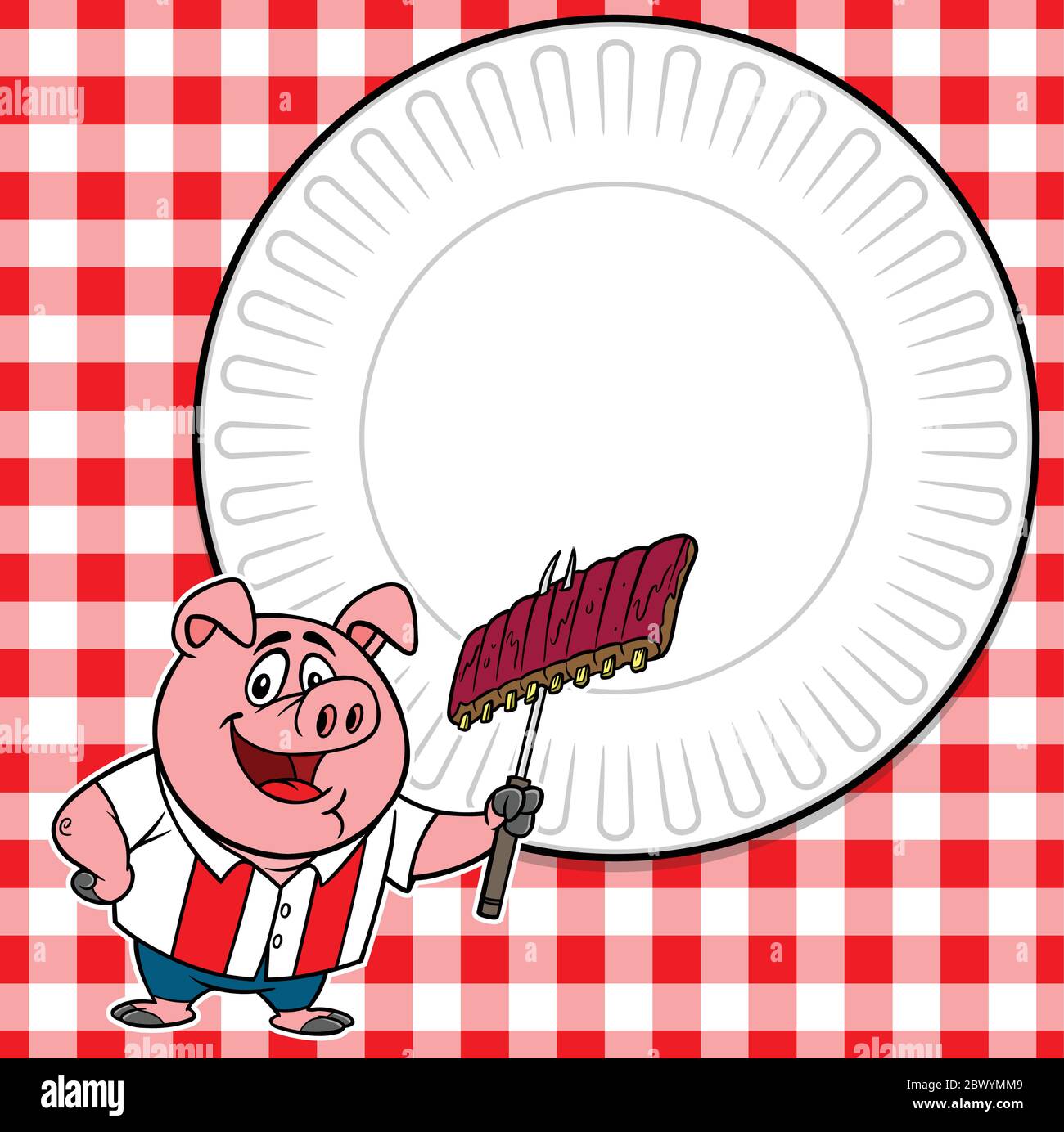 BBQ Cookout Invite - A cartoon illustration of a BBQ Cookout Invite ...