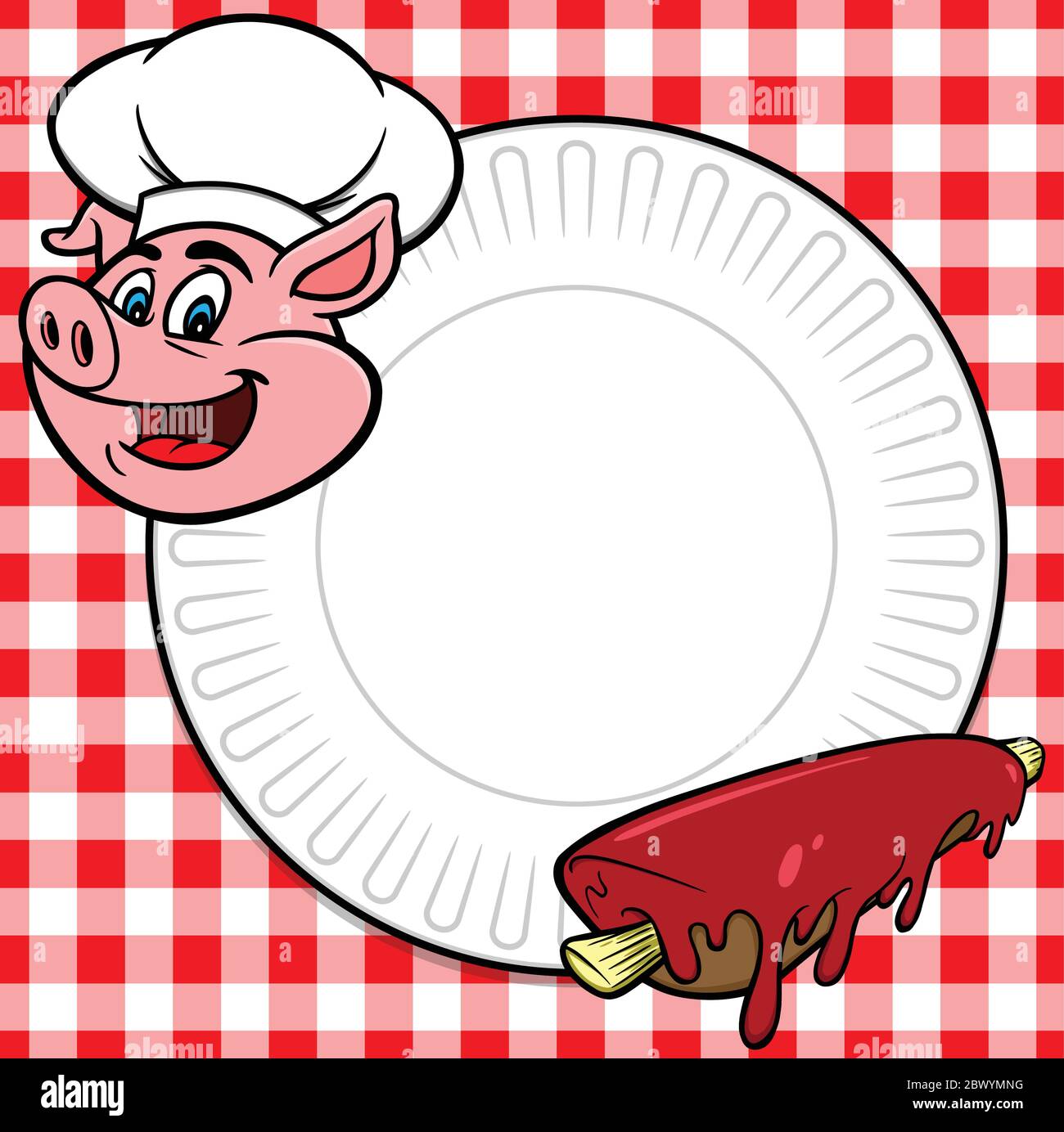 BBQ Rib Cookout - A cartoon illustration of a BBQ Rib Cookout Stock ...