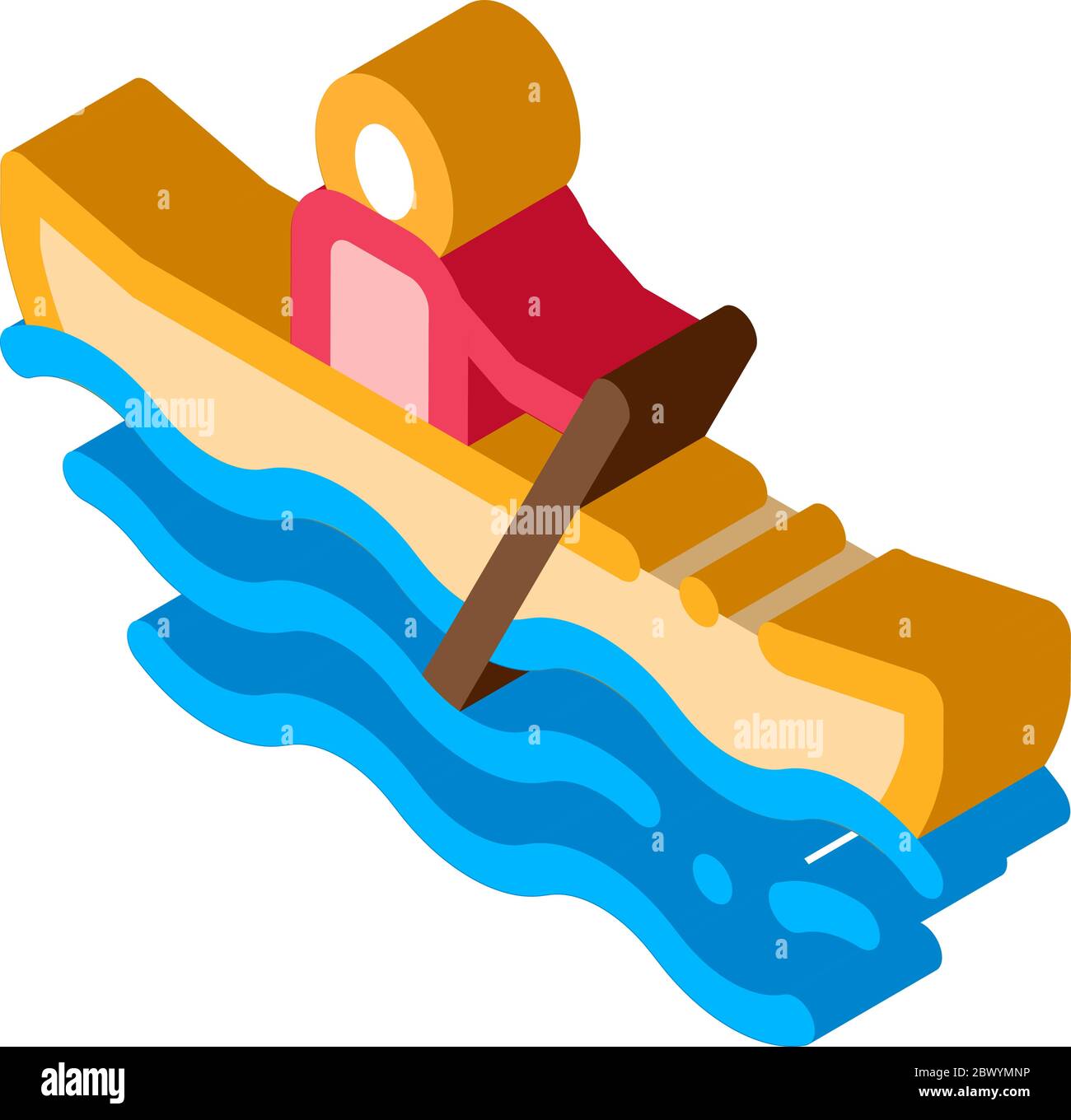 Rowing Boat Canoeing isometric icon vector illustration Stock Vector ...