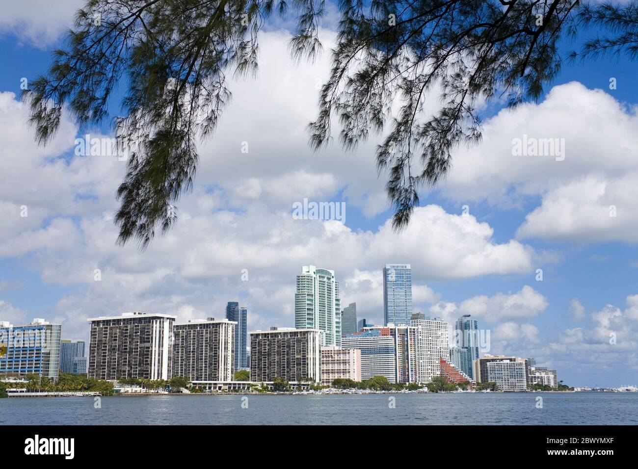 Miami skyline viewed from Key Biscayne, Miami, Florida, USA Stock Photo ...