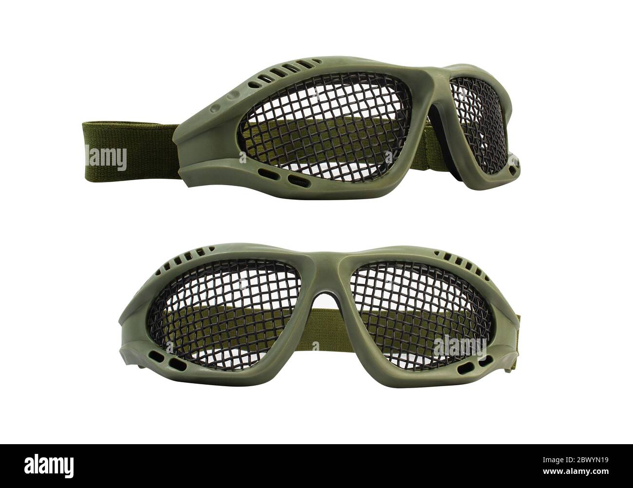 Isolated photo of green tactical military and strikeball glasses on ...