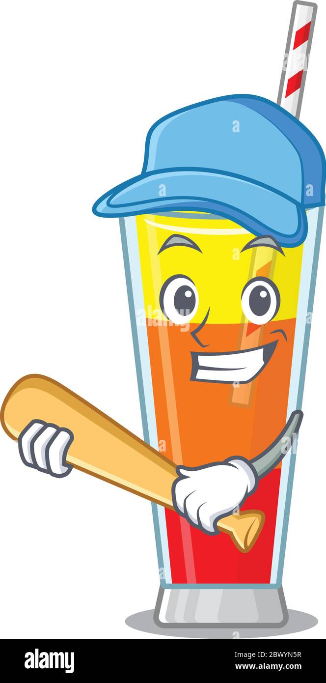 Attractive tequila sunrise cocktail caricature character playing ...