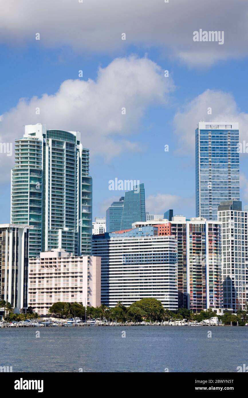 Miami skyline viewed from Key Biscayne, Miami, Florida, USA Stock Photo ...