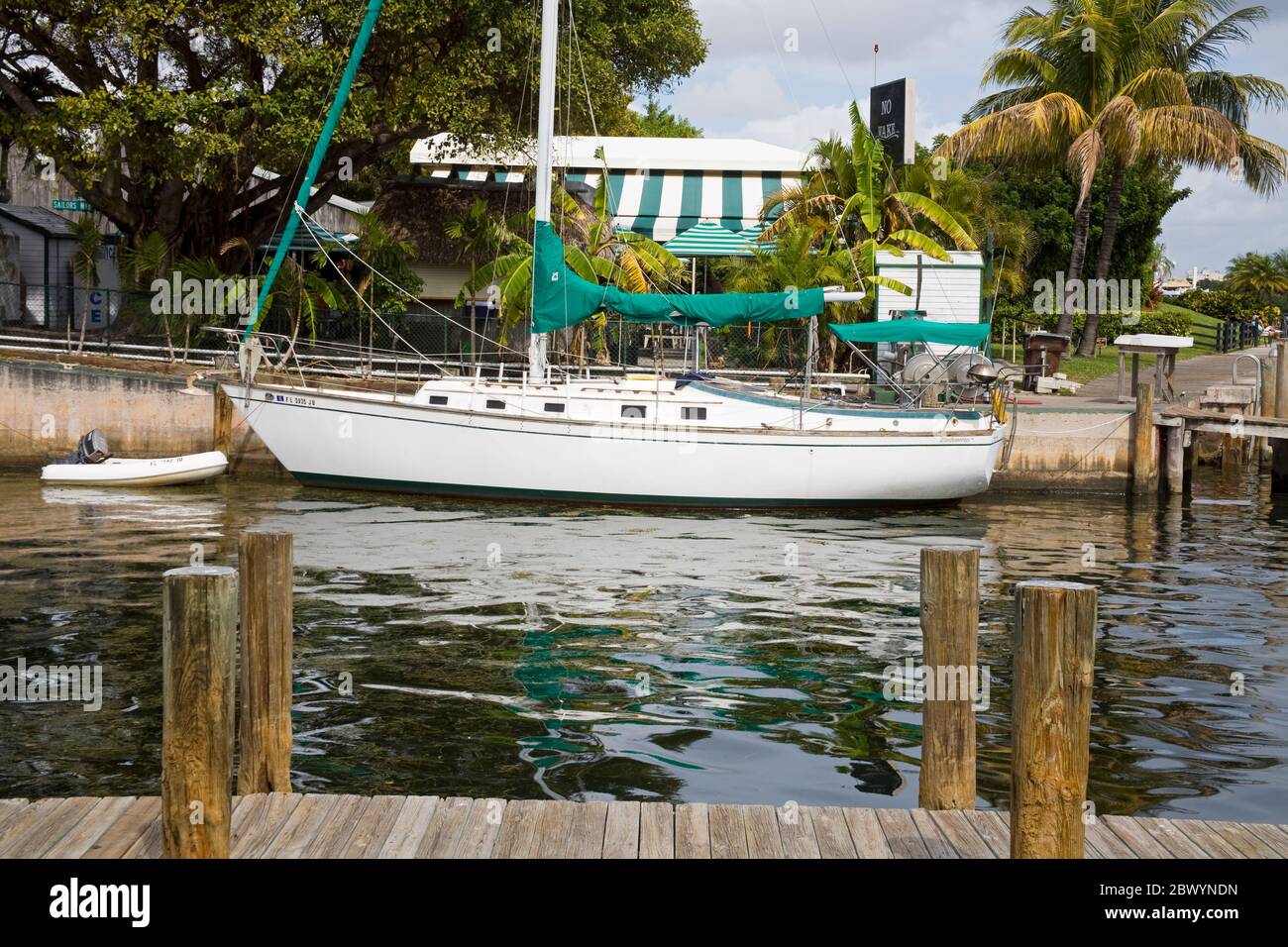 Dinner Key Marina in Coconut Grove, Miami, Florida, USA Stock Photo - Alamy