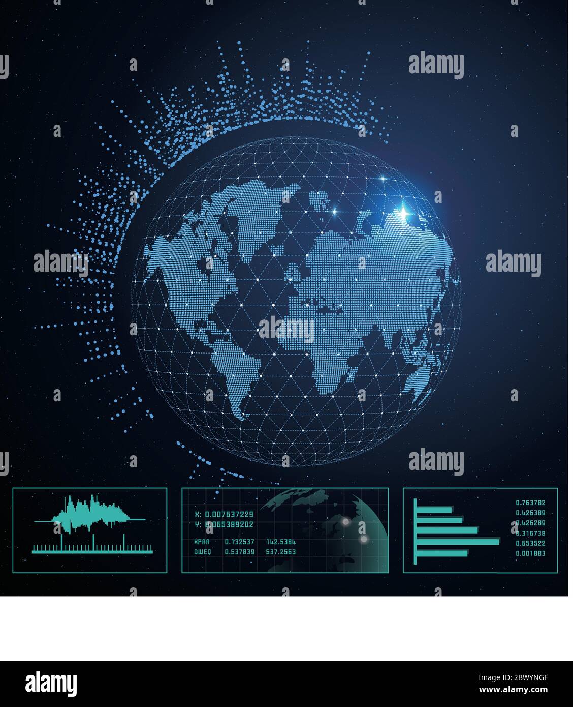 network world, blockchain, Internet of Things, virtual world Stock ...