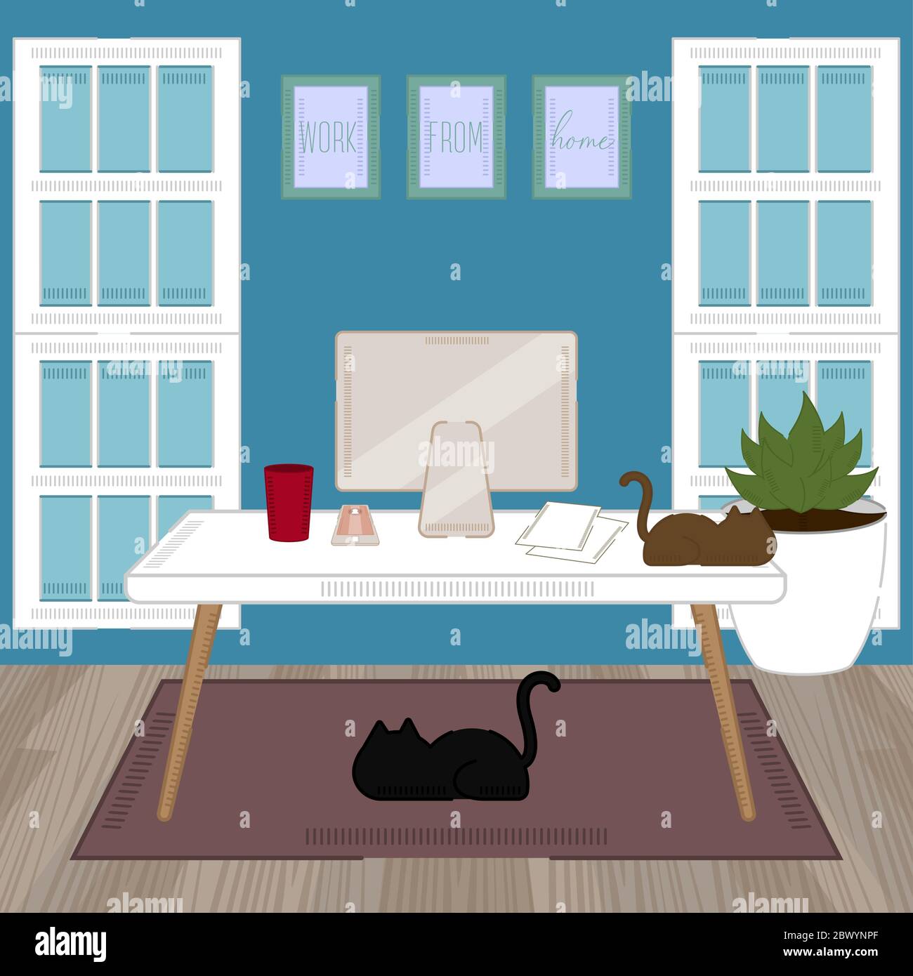 Work from home poster. Home office Stock Vector Image & Art - Alamy