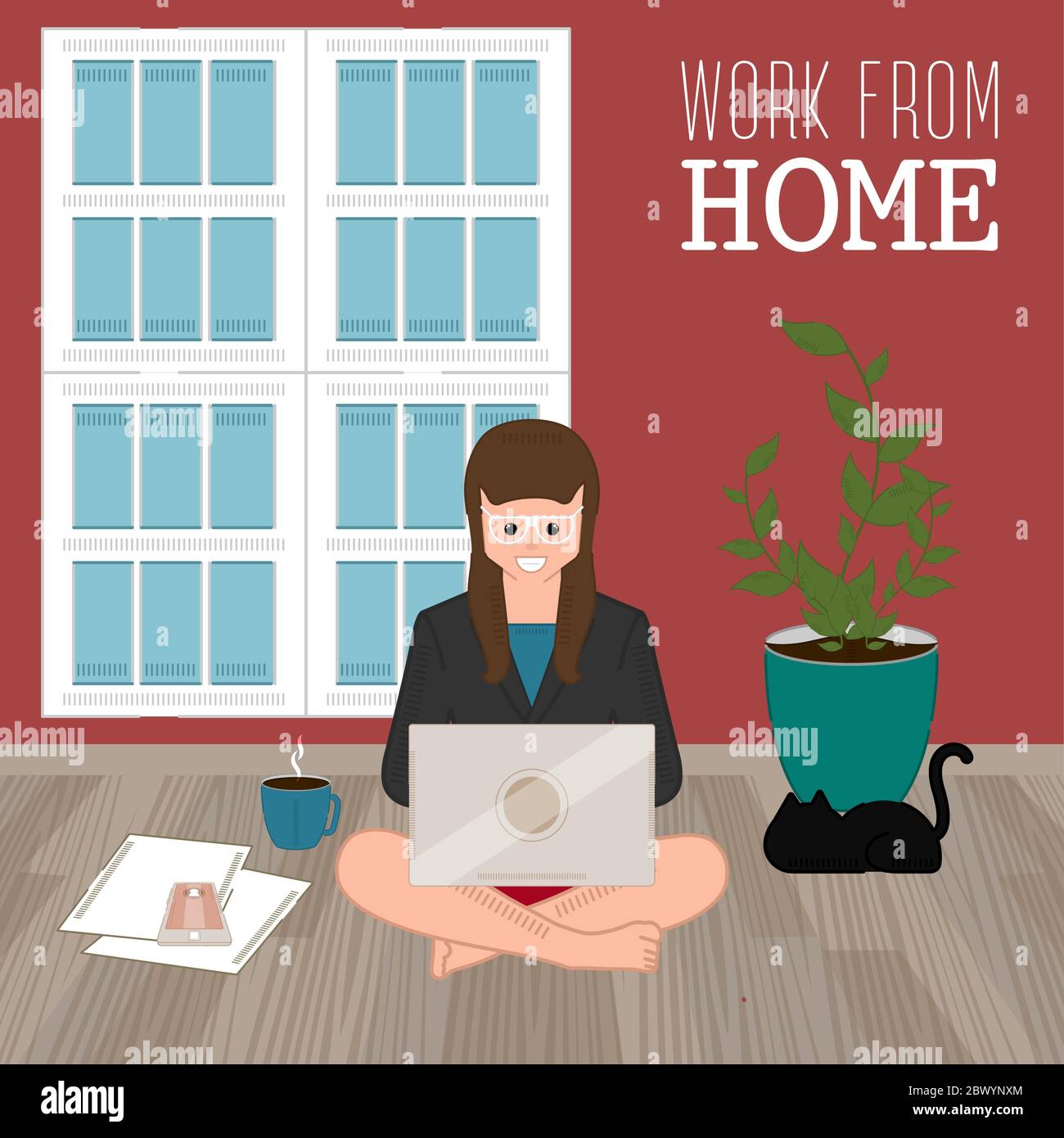 Work from home poster. Home office Stock Vector Image & Art - Alamy