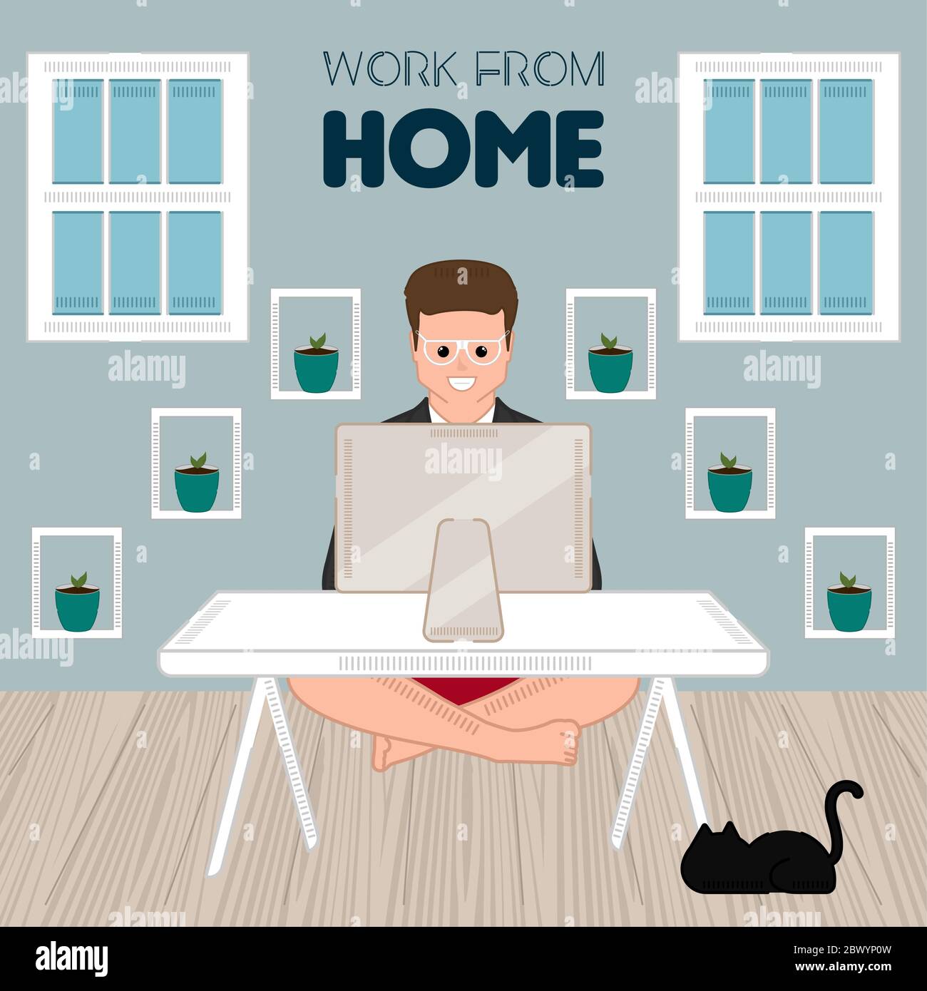 Work from home poster. Home office Stock Vector Image & Art - Alamy