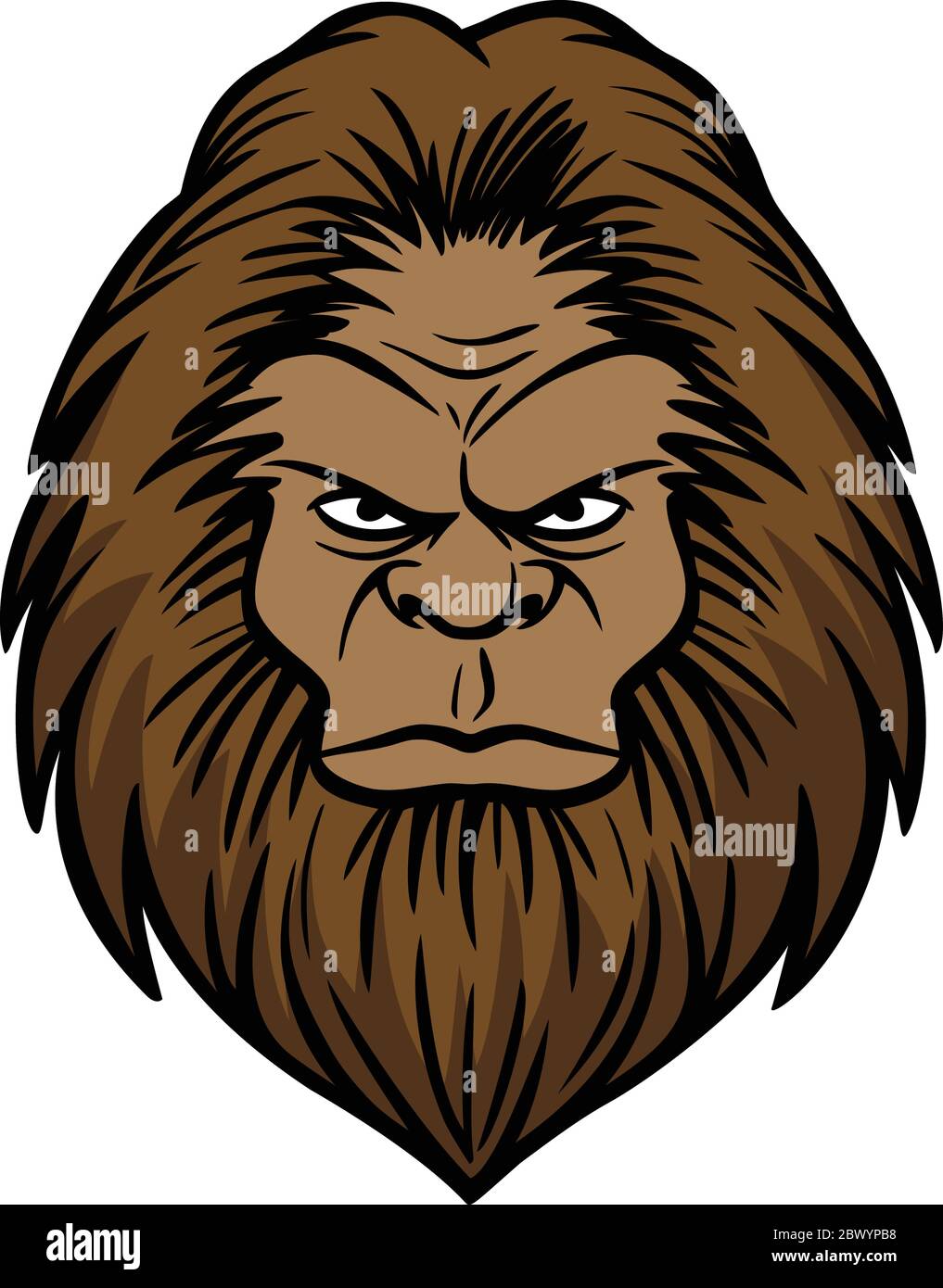 Bigfoot Head - A cartoon illustration of a Bigfoot Head Stock Vector ...
