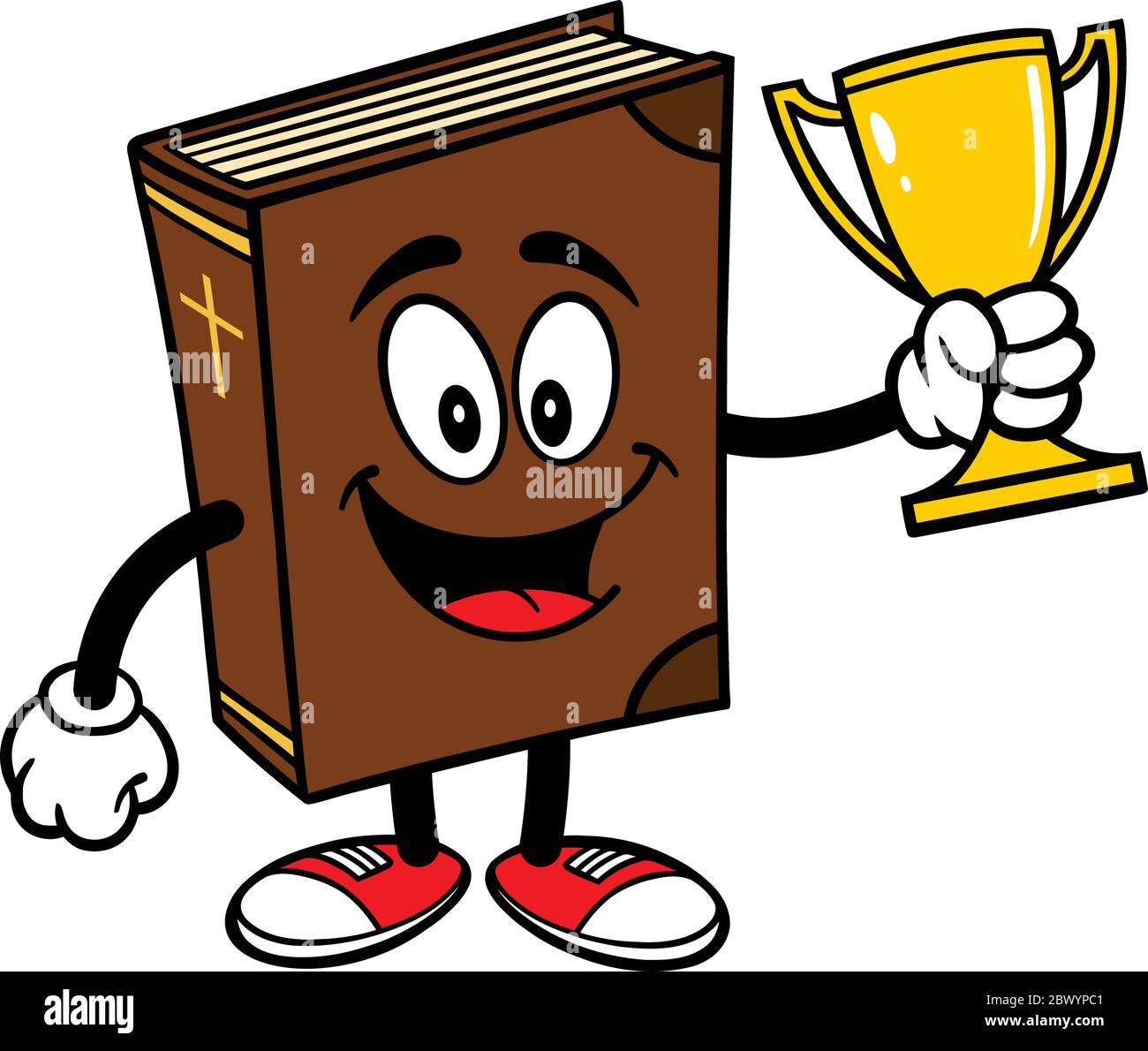 Bible Mascot with Trophy - A cartoon illustration of a Bible Mascot ...