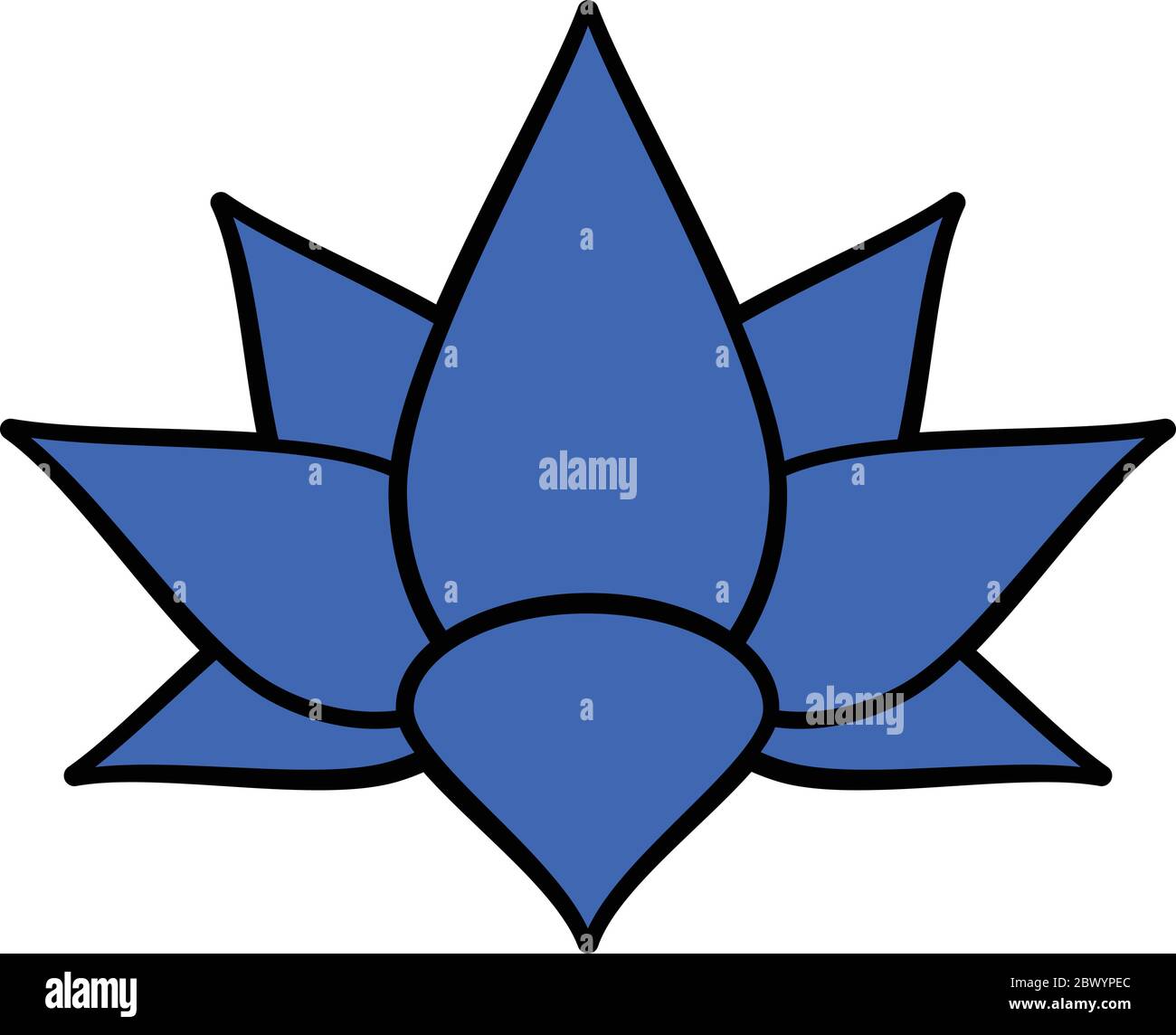 Blue Lotus Flower- An Illustration of a Blue Lotus Flower Stock Vector ...