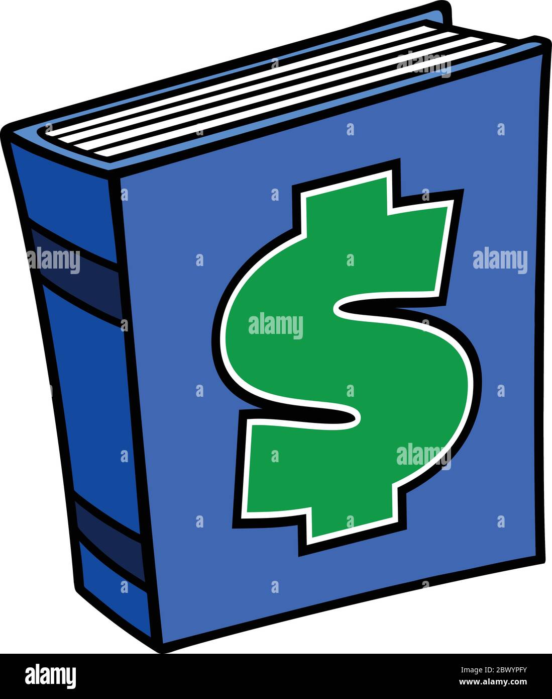 Blue Book Value- A Cartoon Illustration of a Blue Book Value Stock ...