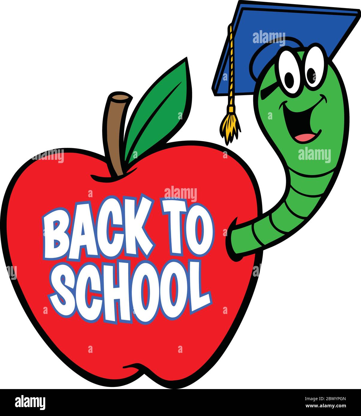 Bookworm Back to School Sign- A Cartoon Illustration of a Bookworm Back ...