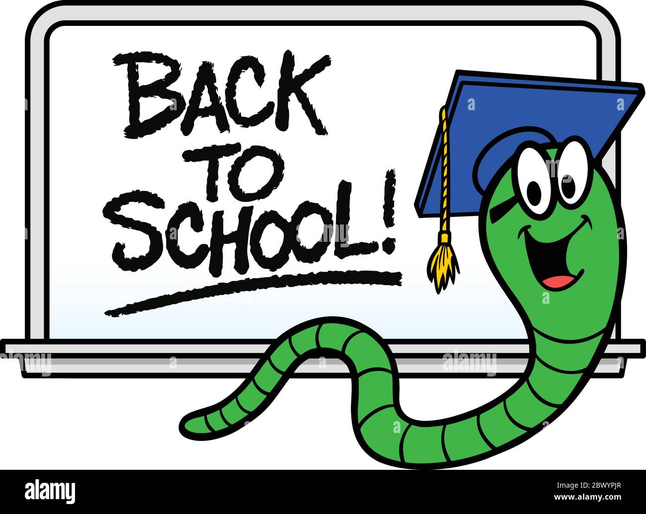 Bookworm and Whiteboard- A Cartoon Illustration of a Bookworm and a ...