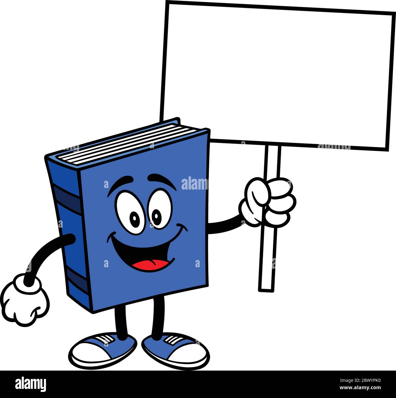 Blue Book with Sign- A Cartoon Illustration of a Blue Book with a Sign ...