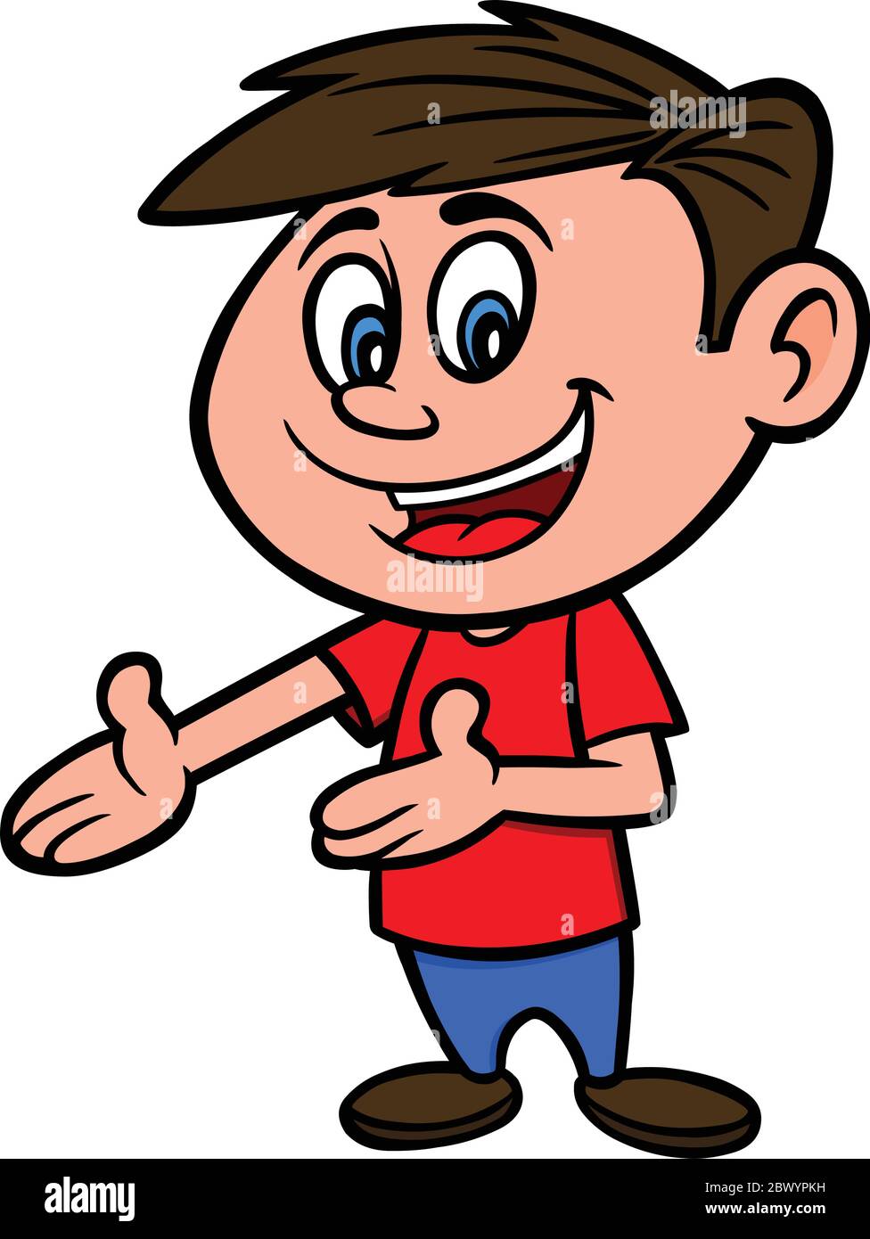Boy Pointing- A Cartoon Illustration of a Boy Pointing Stock Vector ...
