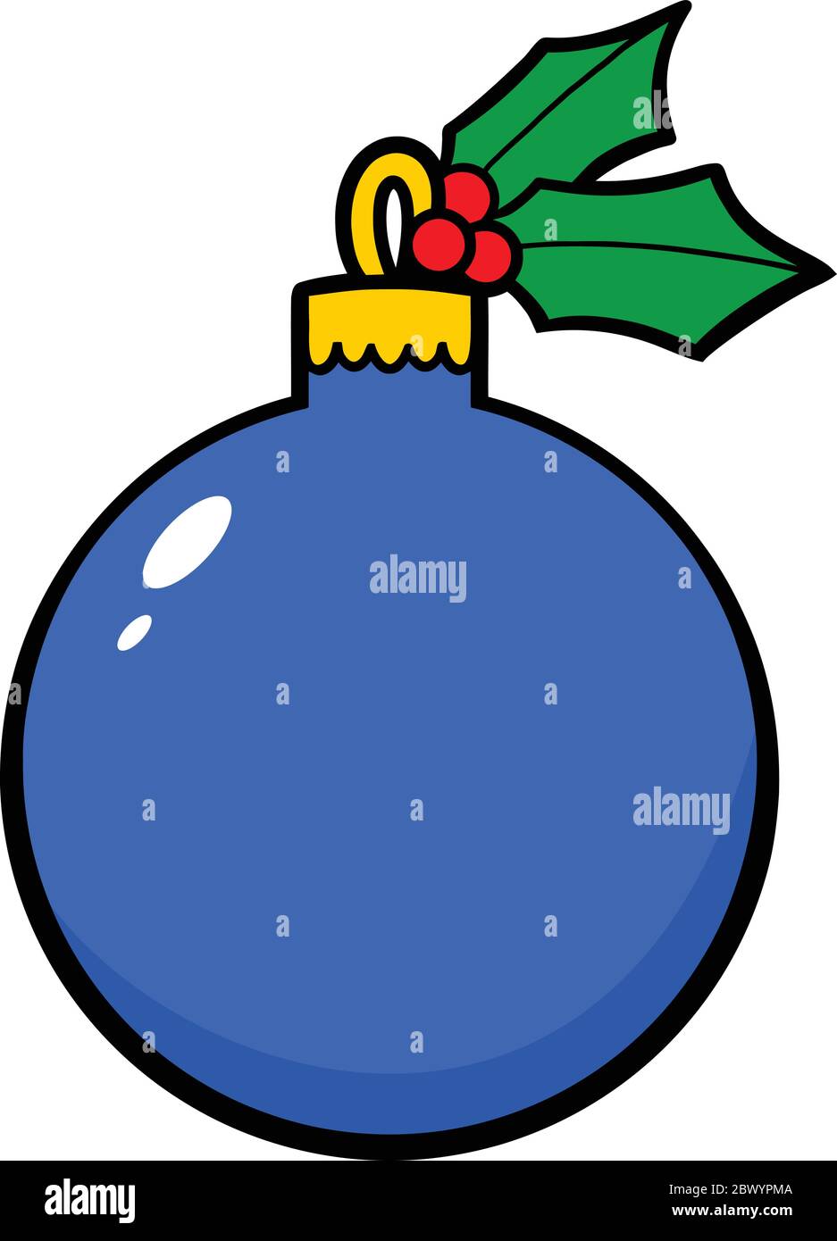 Blue Christmas Ornament - A cartoon illustration of a Blue Christmas ...