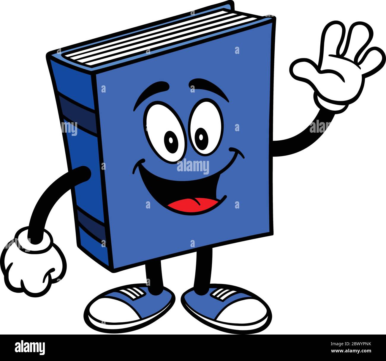 Blue Book Waving- A Cartoon Illustration of a Blue Book Waving Stock ...