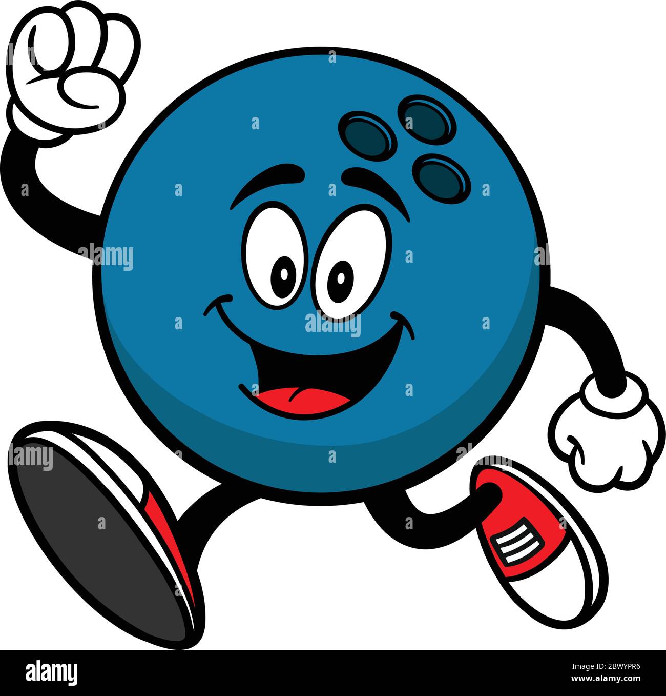 Bowling Ball Run- A Cartoon Illustration of a Bowling Ball Running ...