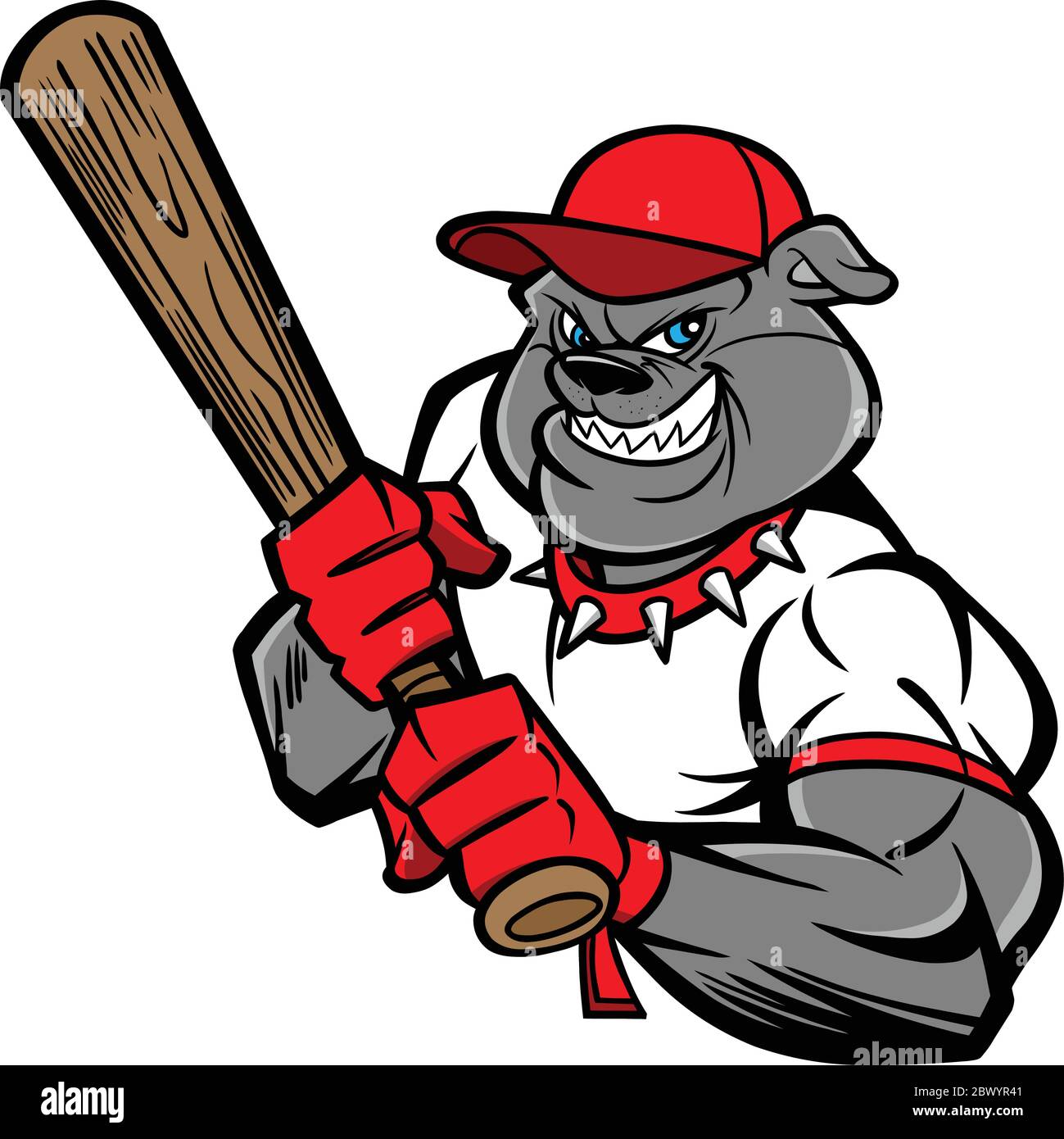 Bulldog Baseball- A Cartoon Illustration of a Bulldog Baseball Mascot ...