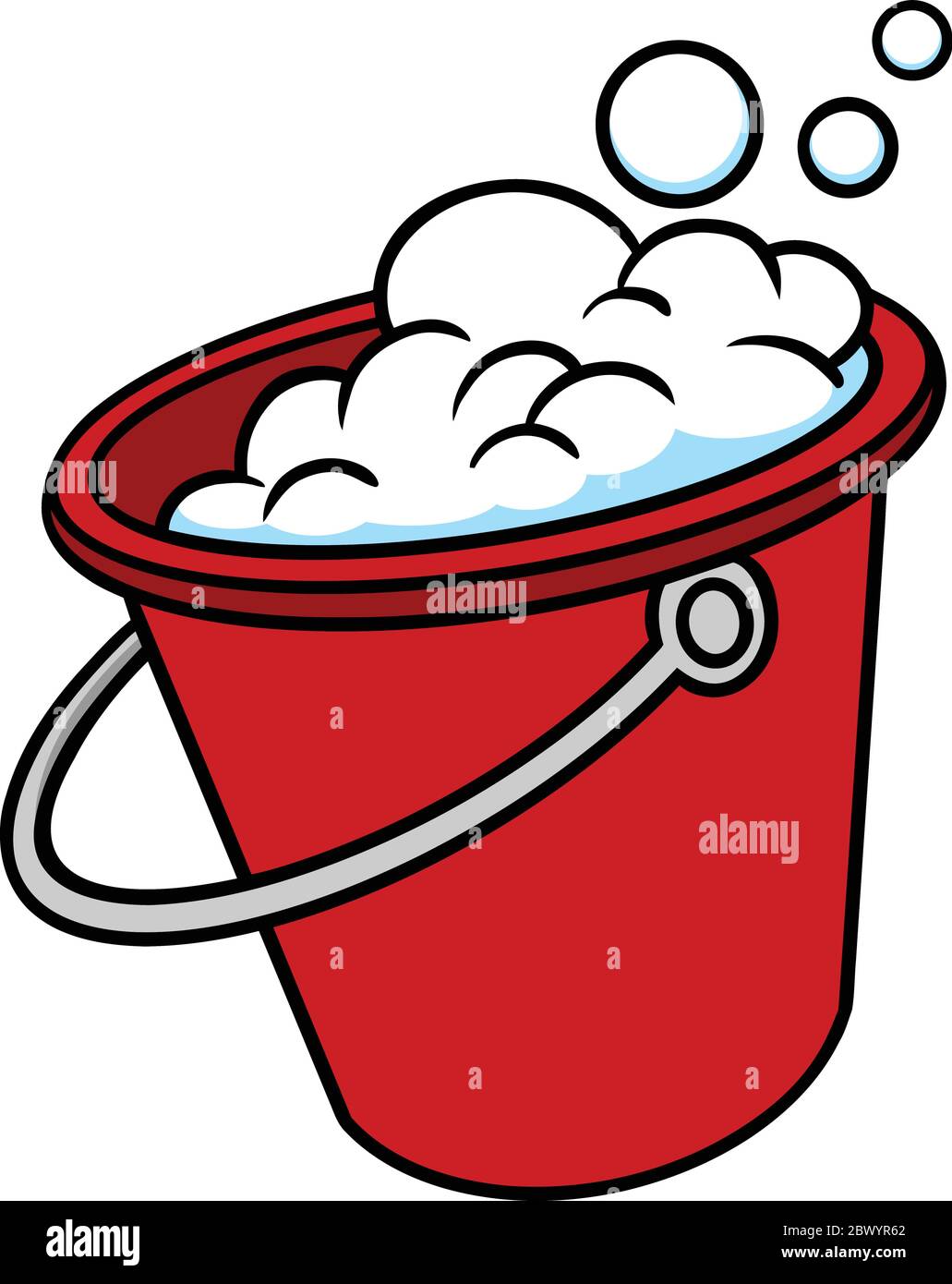 Bucket with Soap- An Illustration of a Bucket with Soap Stock Vector ...