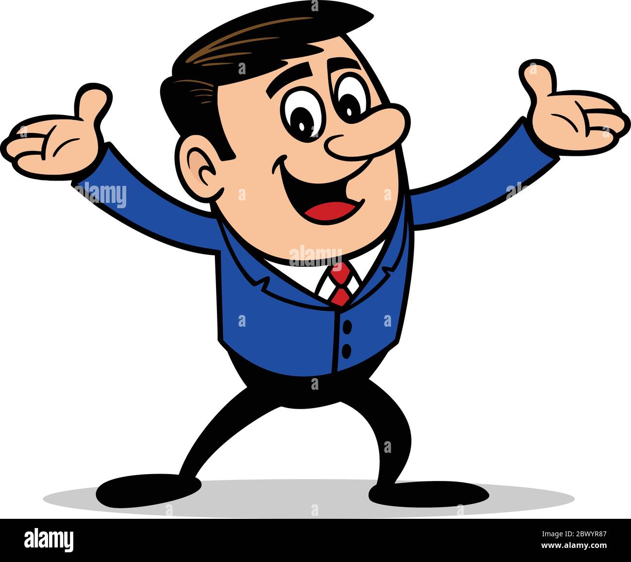 Businessman Presenting- A Cartoon Illustration of a Businessman ...