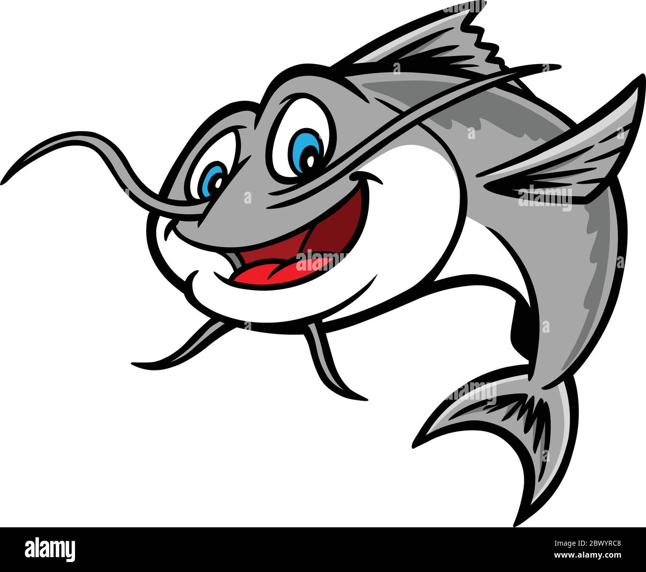 Catfish- A Cartoon Illustration of a Catfish Stock Vector Image & Art ...