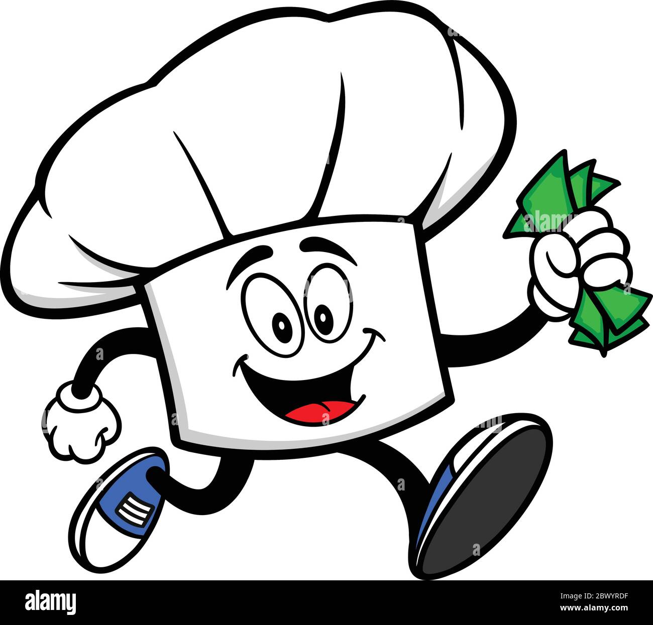 Chef Hat with Money- A Cartoon Illustration of a Chef Hat with Money ...