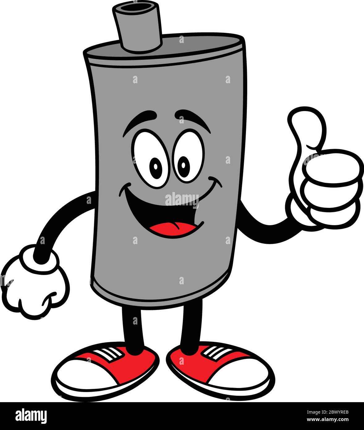 Car Muffler Mascot with Thumbs Up- A Cartoon Illustration of a Car ...