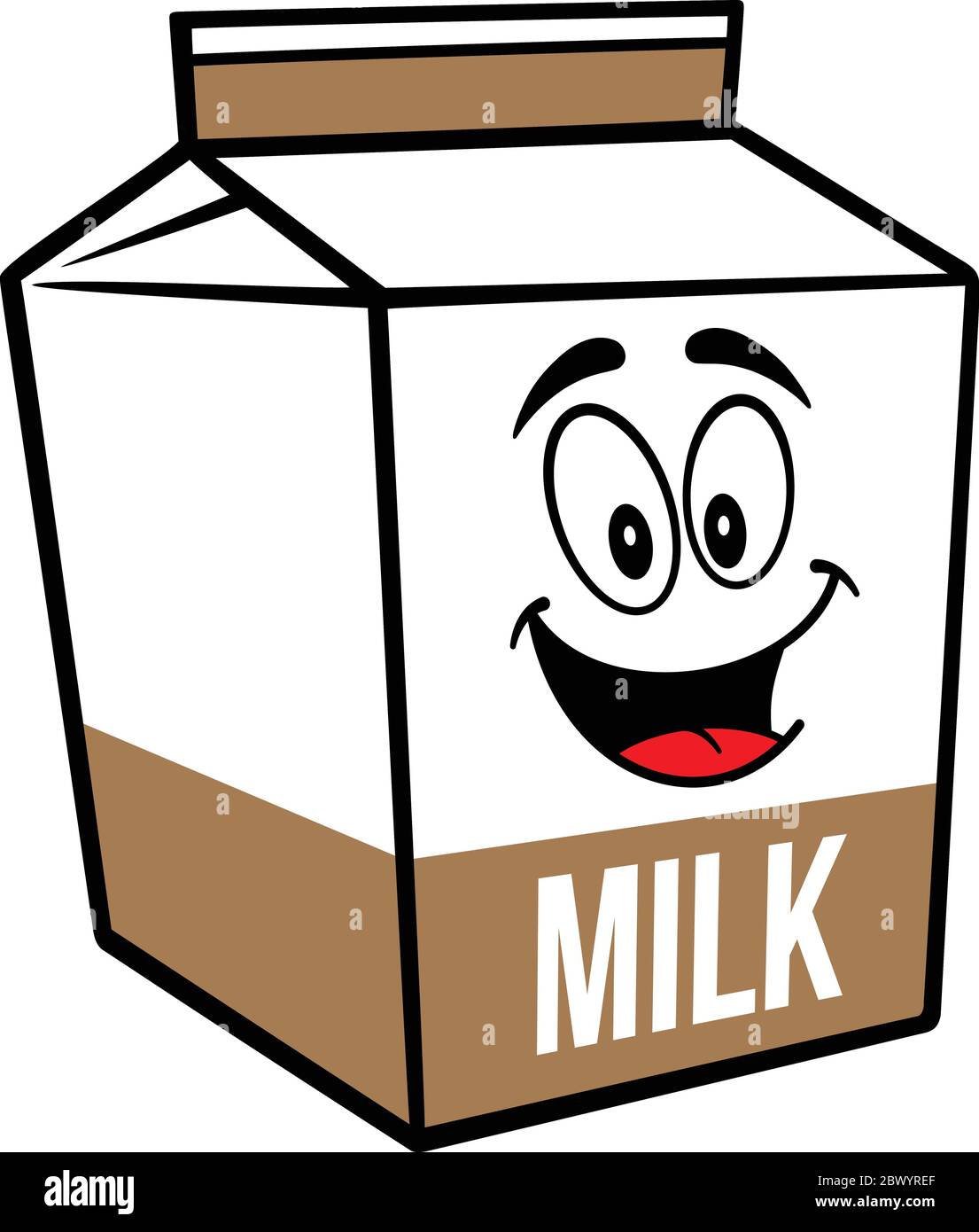 Chocolate Milk Carton Mascot - A cartoon illustration of a Chocolate ...